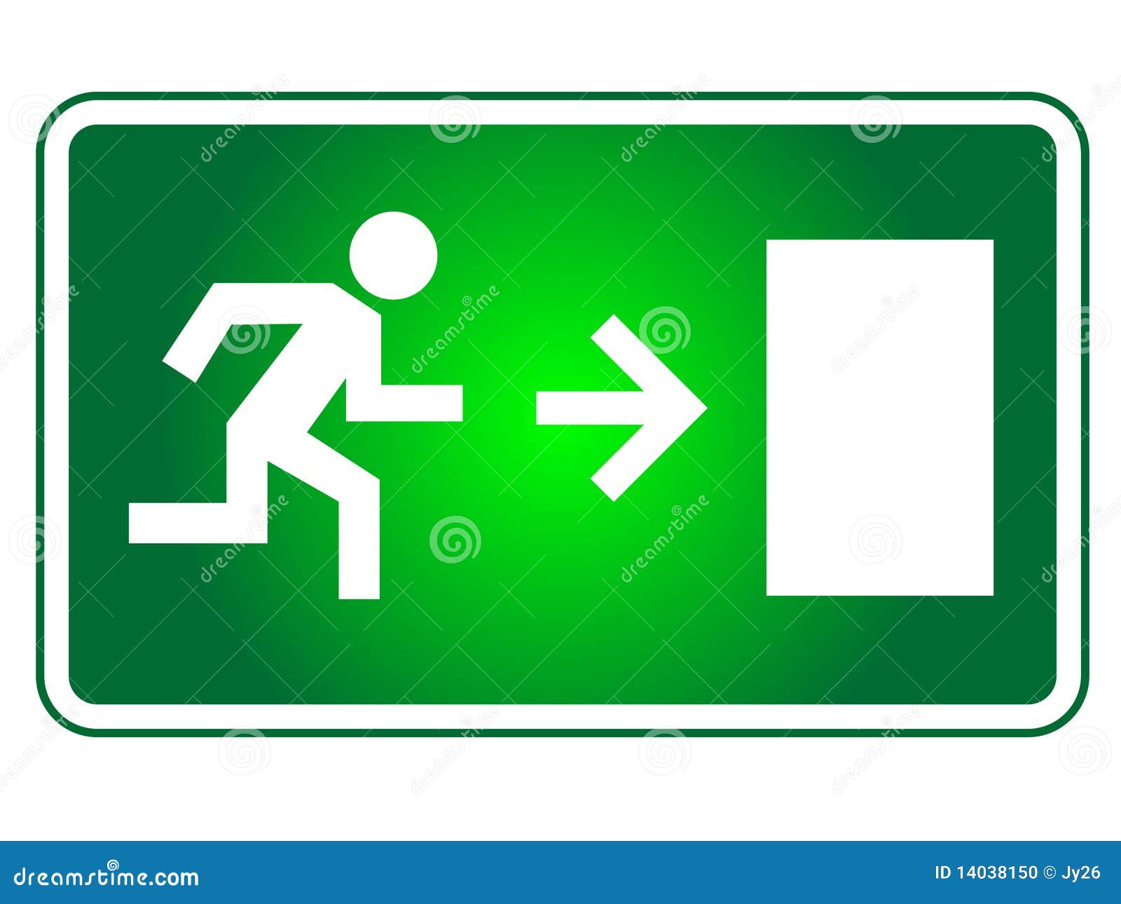 Emergency exit sign stock vector. Illustration of direction - 14038150