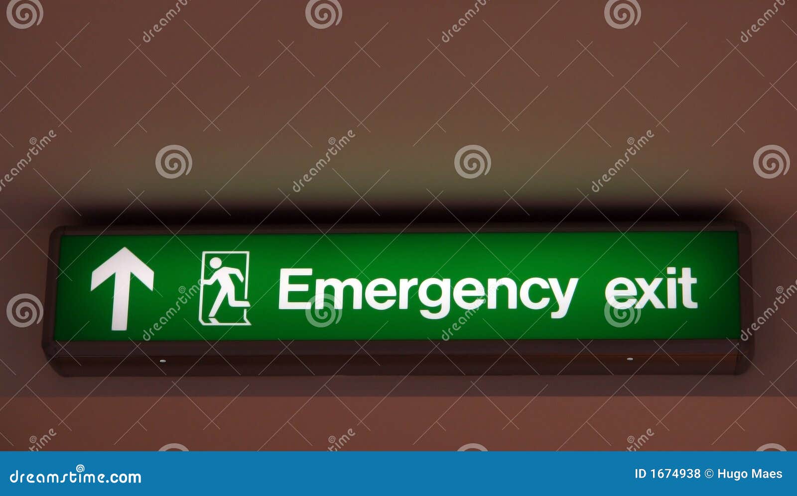 Emergency exit sign. stock photo. Image of sign, evacuate - 1674938