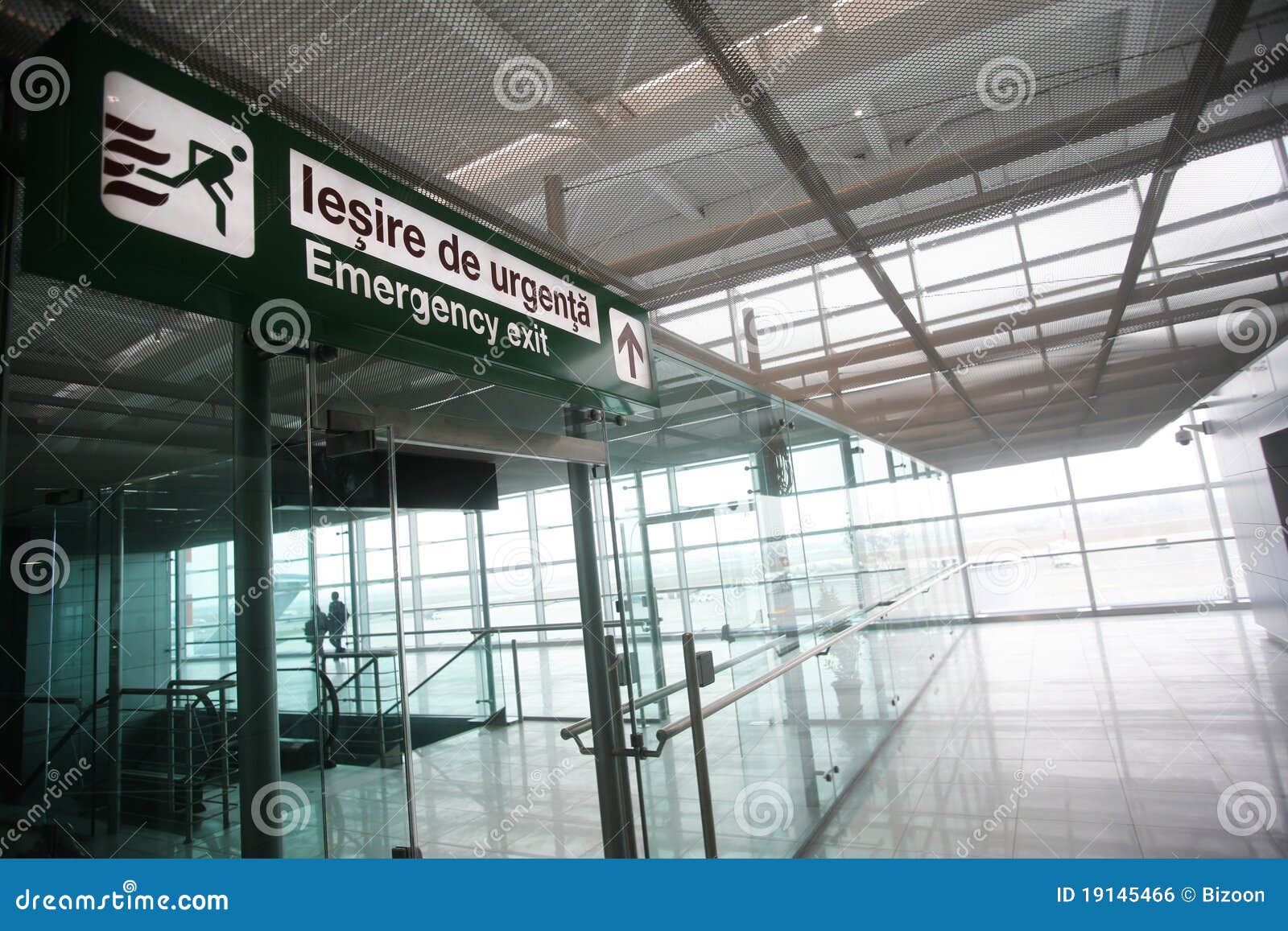 Emergency exit sign stock photo. Image of hall, escape - 19145466