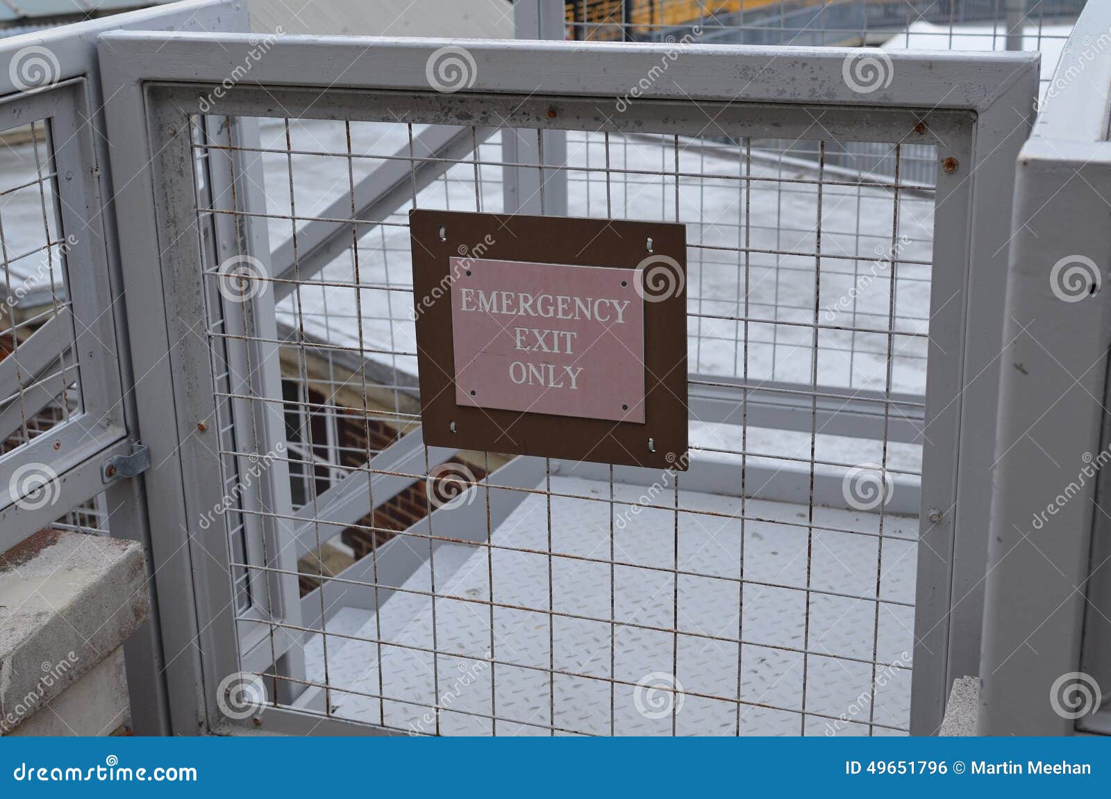 Emergency exit sign. stock photo. Image of wire, mesh - 49651796