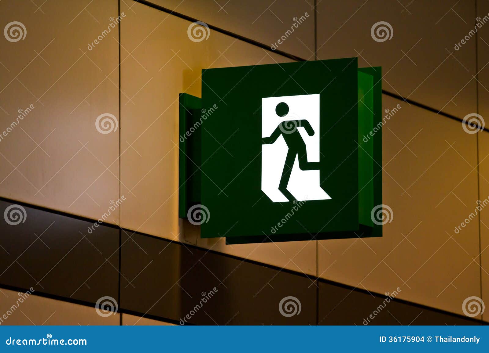Emergency Exit Sign in Building Stock Photo - Image of illuminate ...