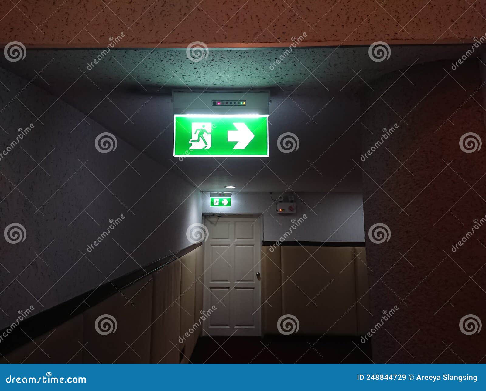 Emergency Exit Sign in Case of Fire Stock Image - Image of situation ...