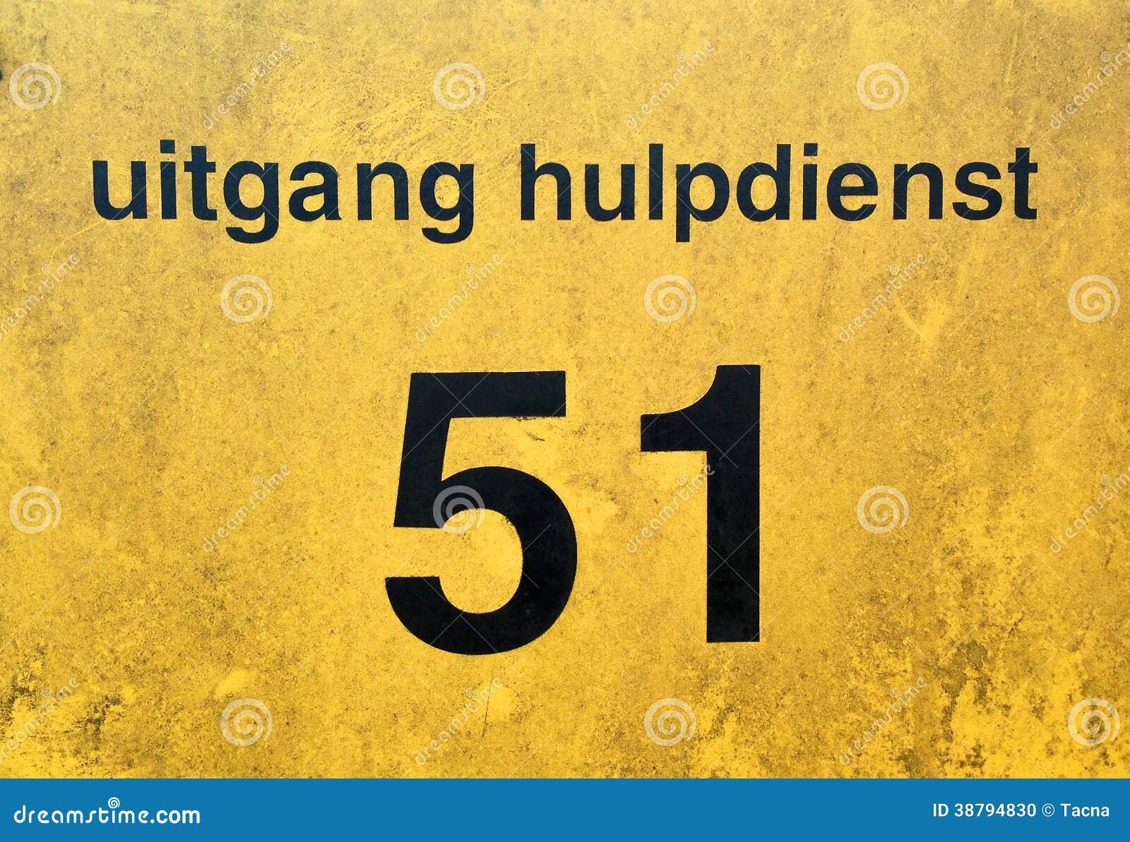 Emergency Exit Sign in Dutch Stock Photo - Image of area, closeup: 38794830