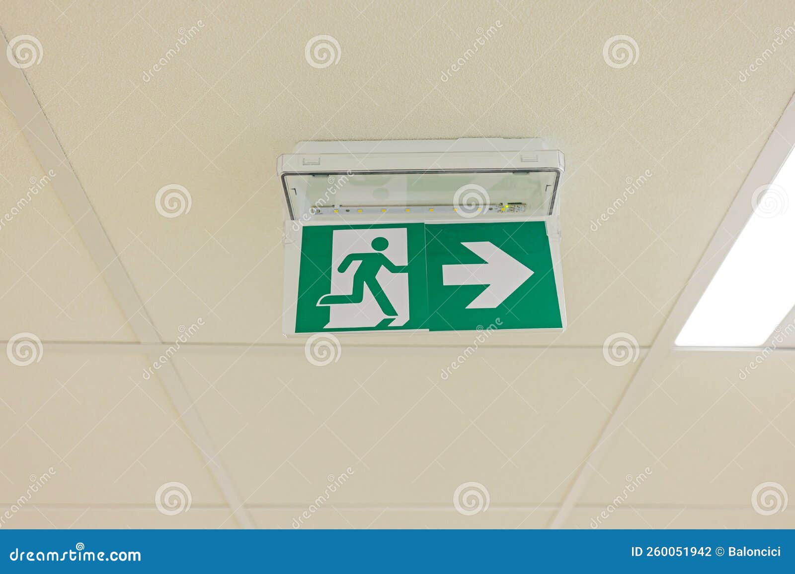 Emergency Exit Sign stock photo. Image of equipment - 260051942