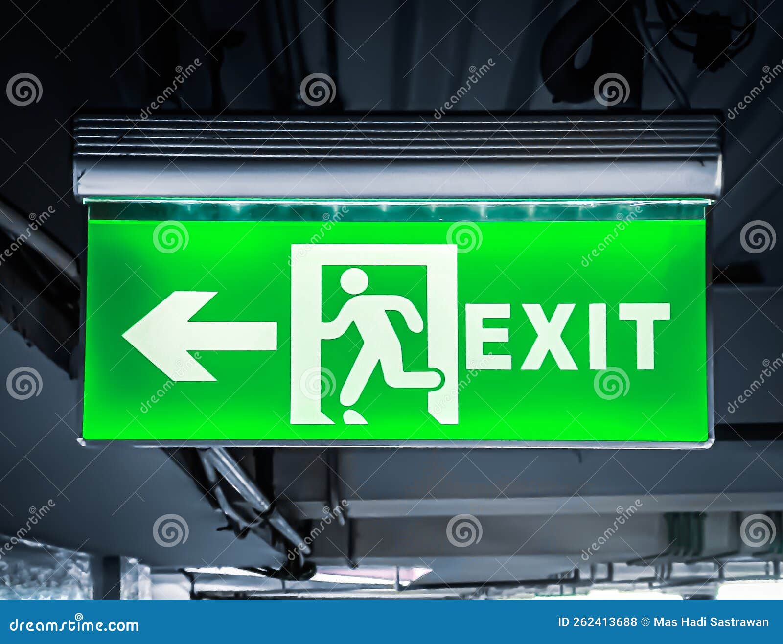 Emergency exit sign stock photo. Image of poster, sign - 262413688
