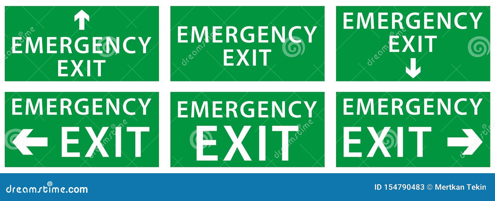 Emergency Exit Sign. Green Color. Warning Sign Plate Stock Vector ...