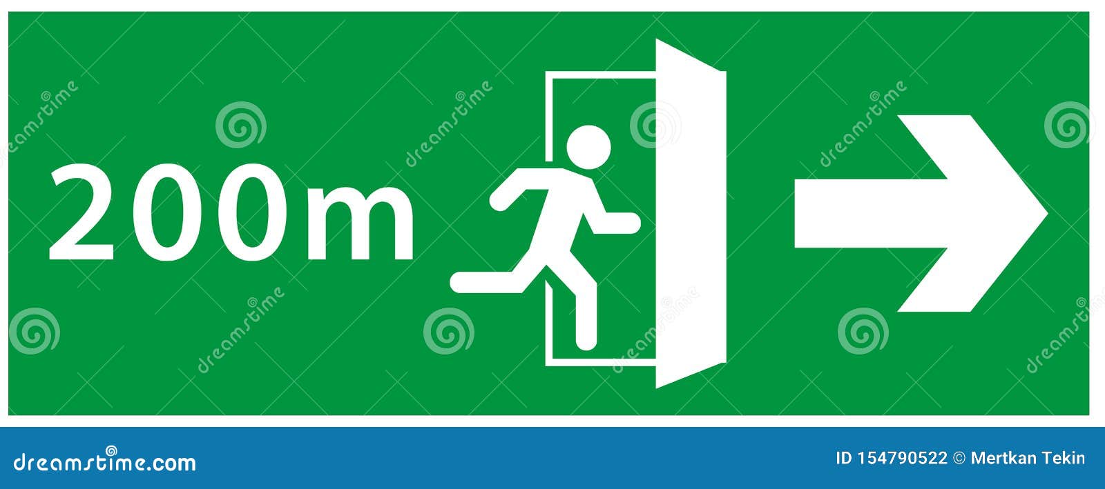 Emergency Exit Sign. Green Color. Warning Sign Plate Stock Vector ...