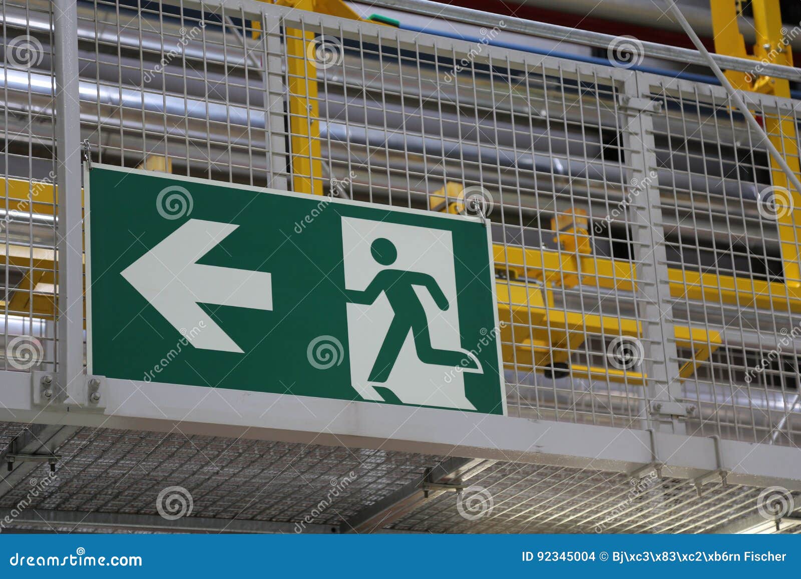 Emergency exit sign stock photo. Image of striped, gray - 92345004