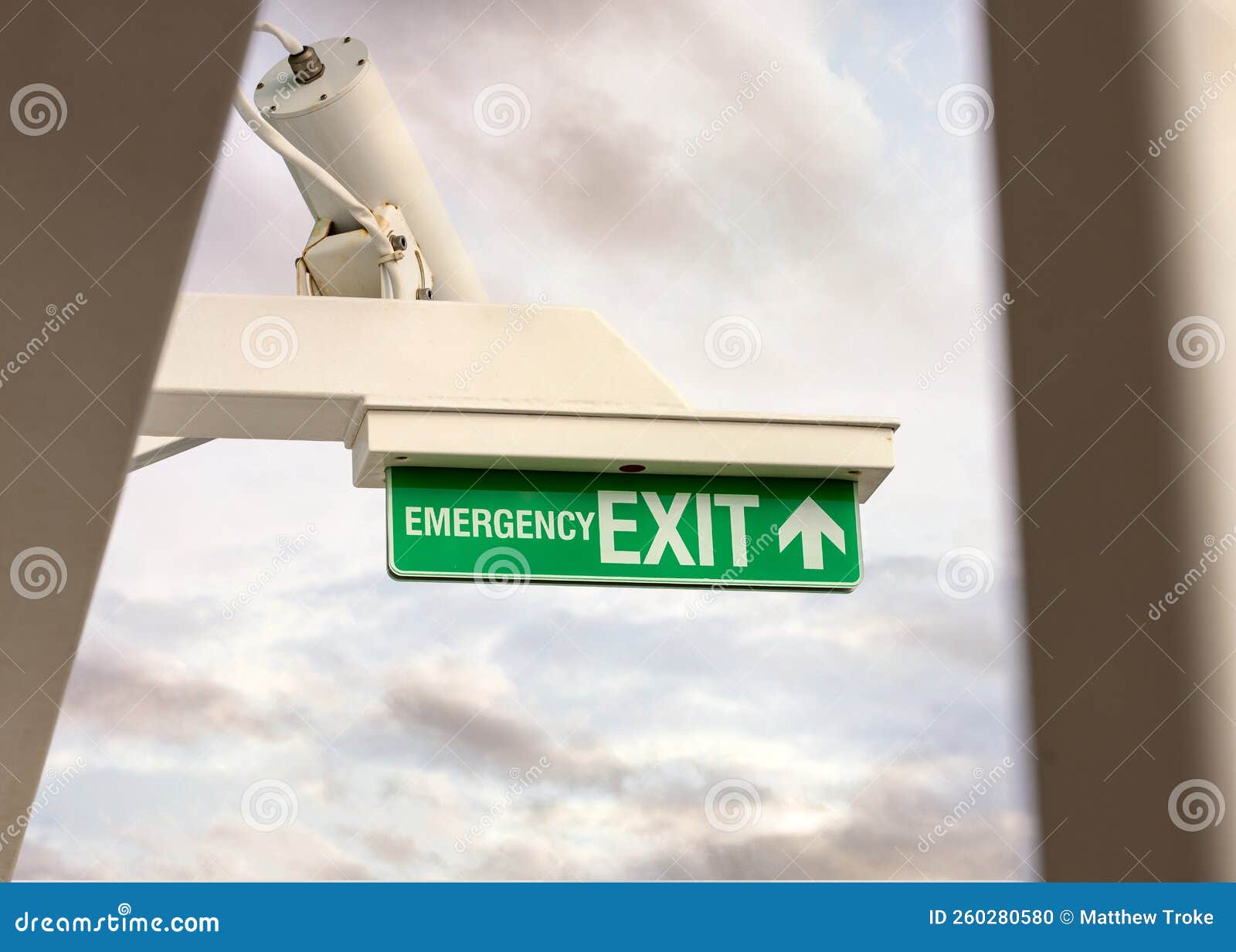Emergency Exit Sign Green with White Text Stock Photo - Image of exit ...