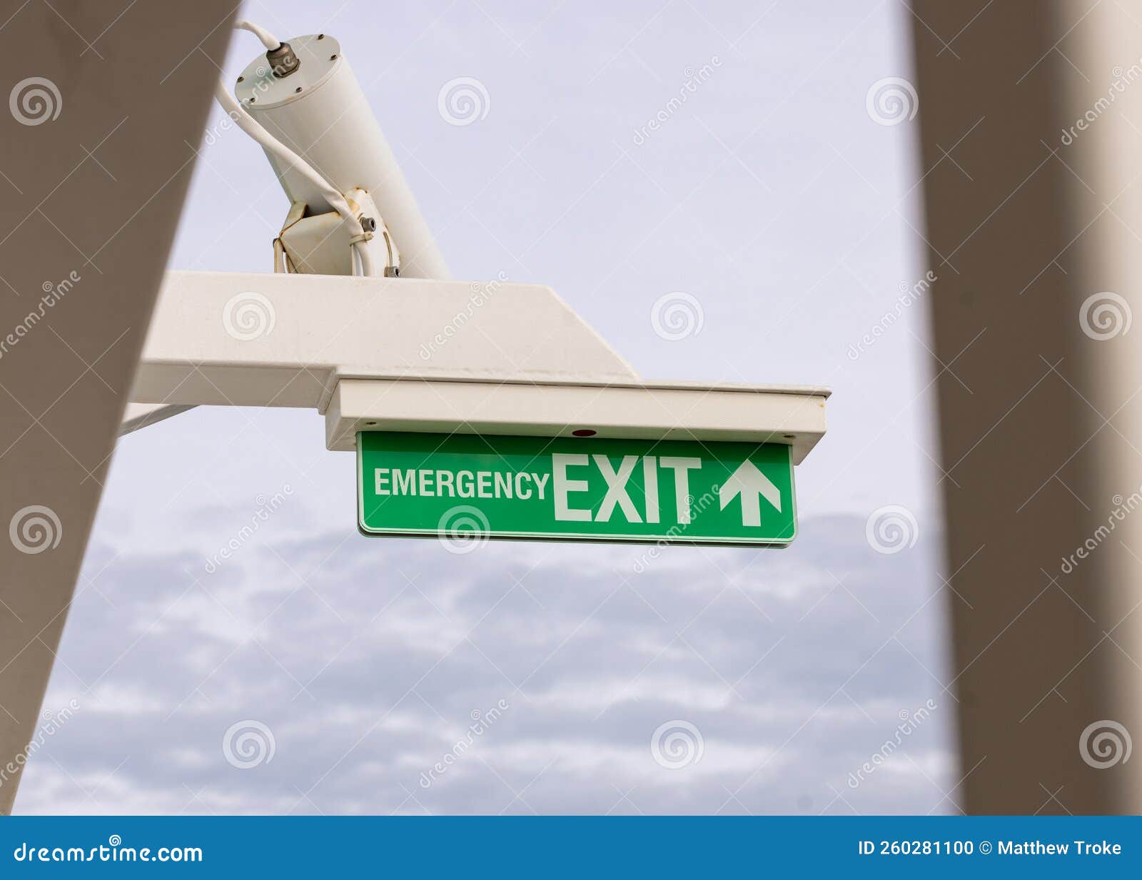 Emergency Exit Sign Green with White Text Stock Photo - Image of yellow ...