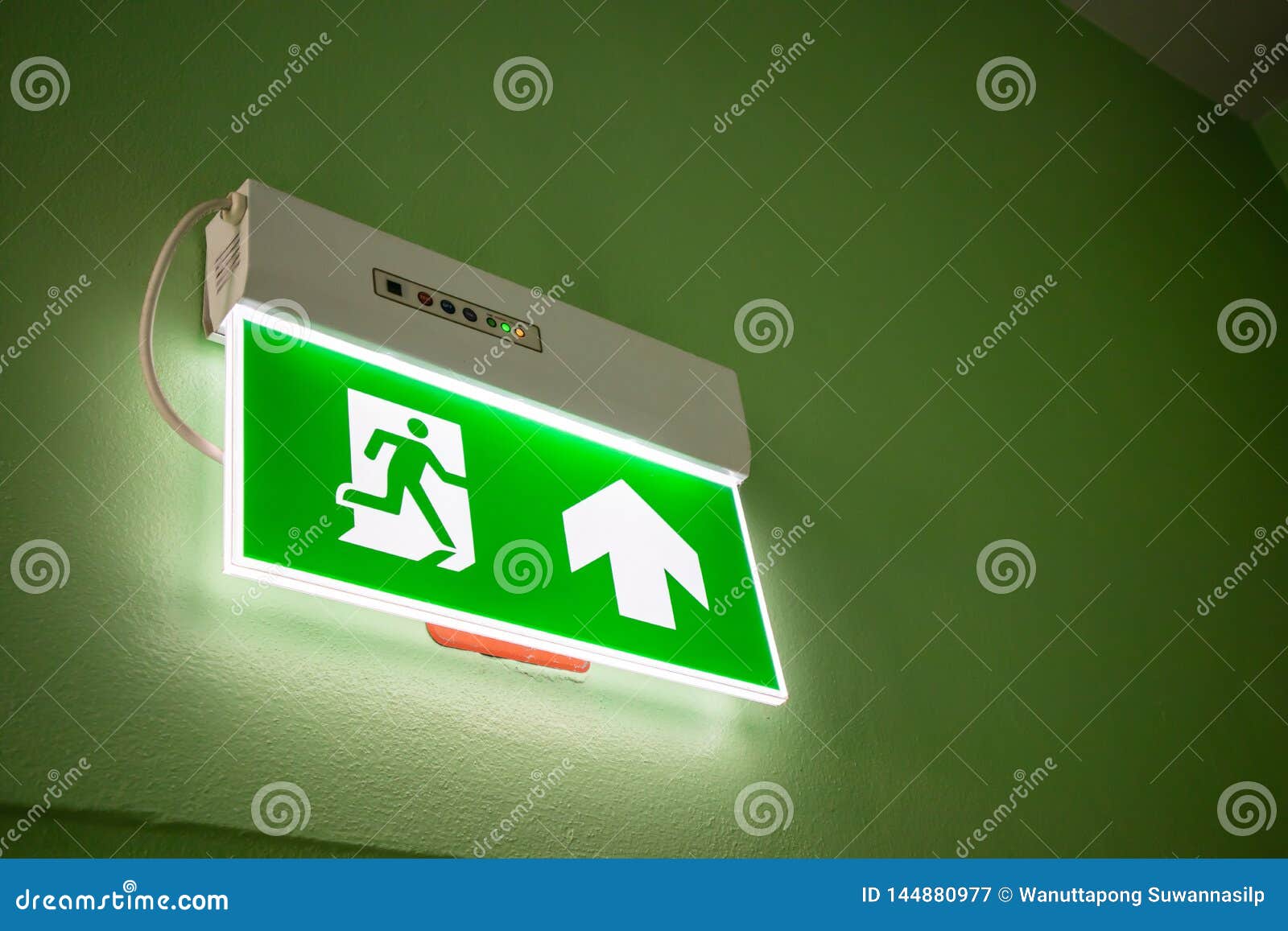 Emergency Exit Sign at the Hospital Stock Image - Image of signs, wall ...