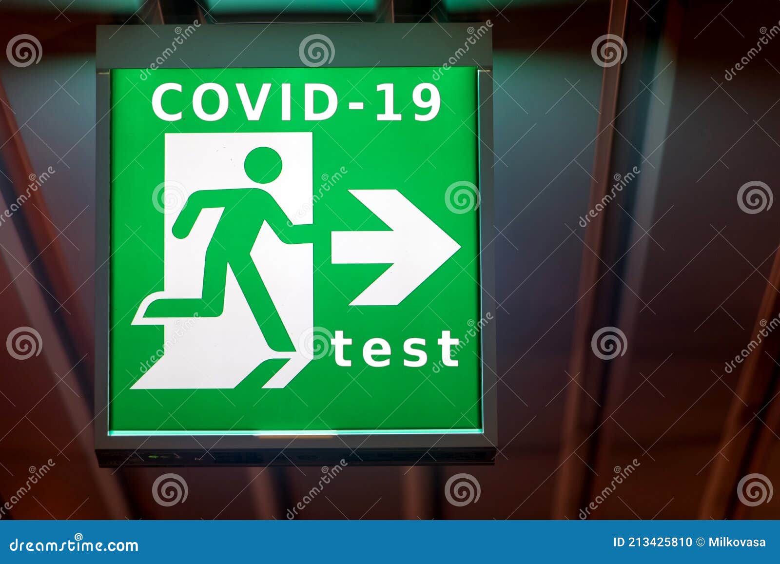 The Emergency Exit Sign Indicates the Direction of Path for Rapid ...