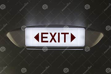 Emergency Exit Sign Inside an Airpane Stock Image - Image of emergency ...