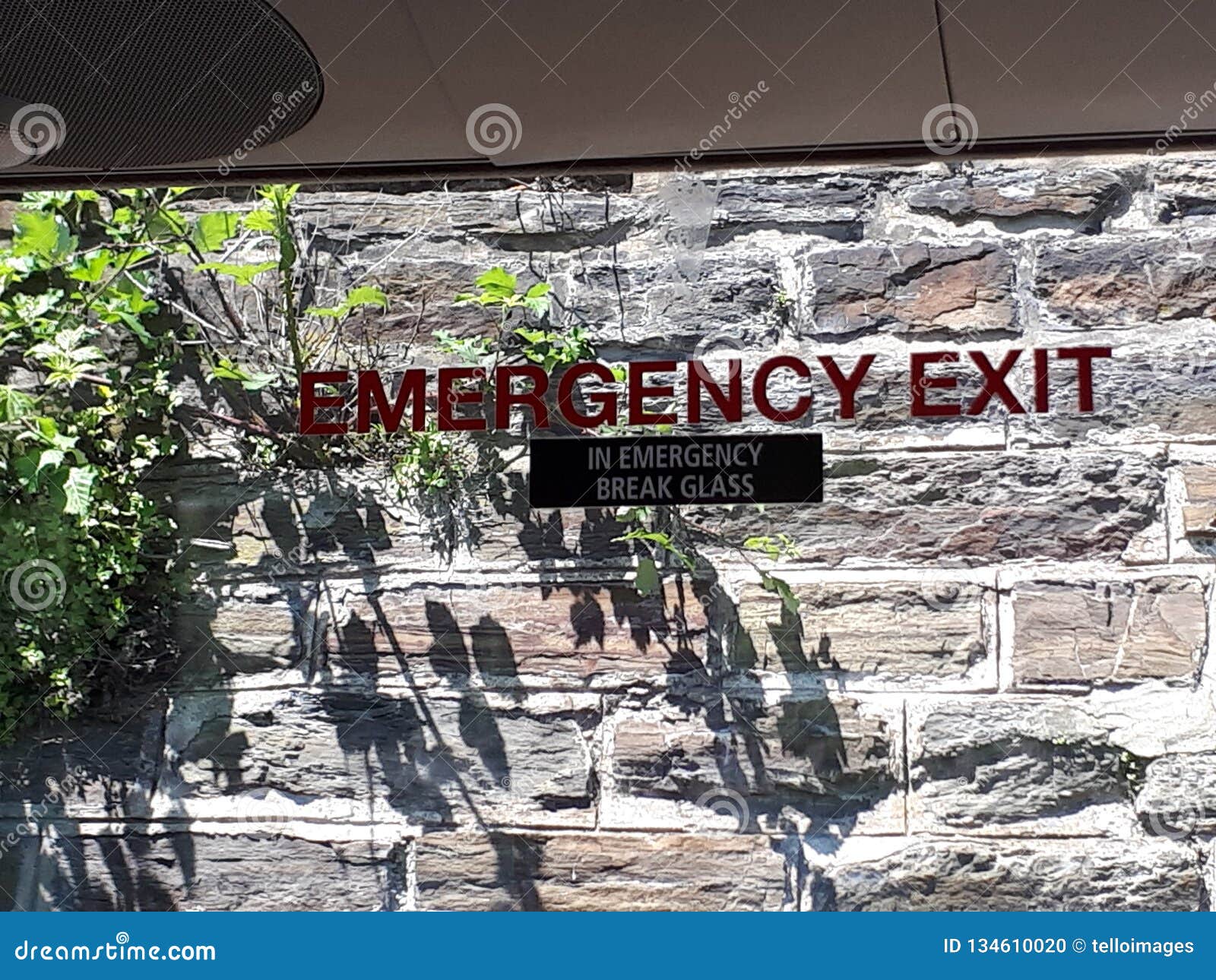 Emergency Exit Sign on the Inside of a Coach Window Stock Illustration ...