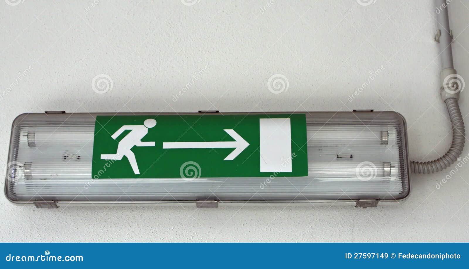Emergency Exit Sign Installed Stock Image - Image of factory, signal ...