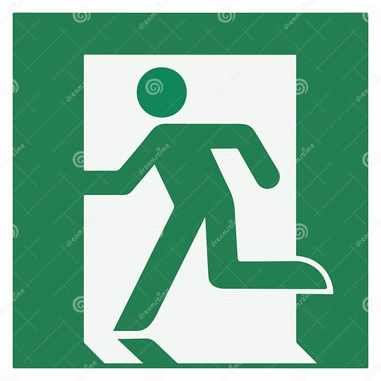 Emergency Exit Sign Left - Emergeny Exit Vector Illustration Stock ...