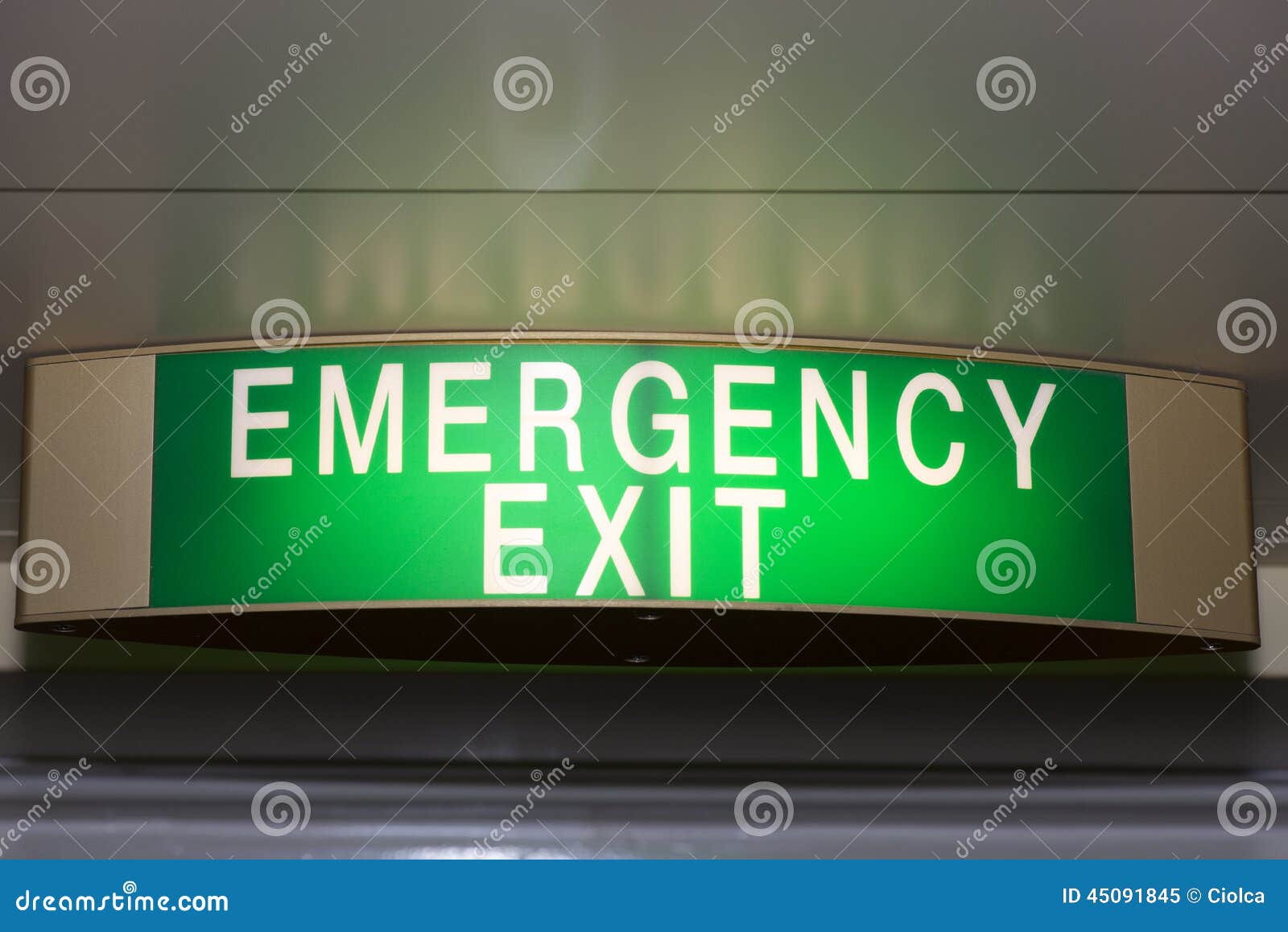 Emergency exit stock image. Image of light, hall, lighted - 45091845