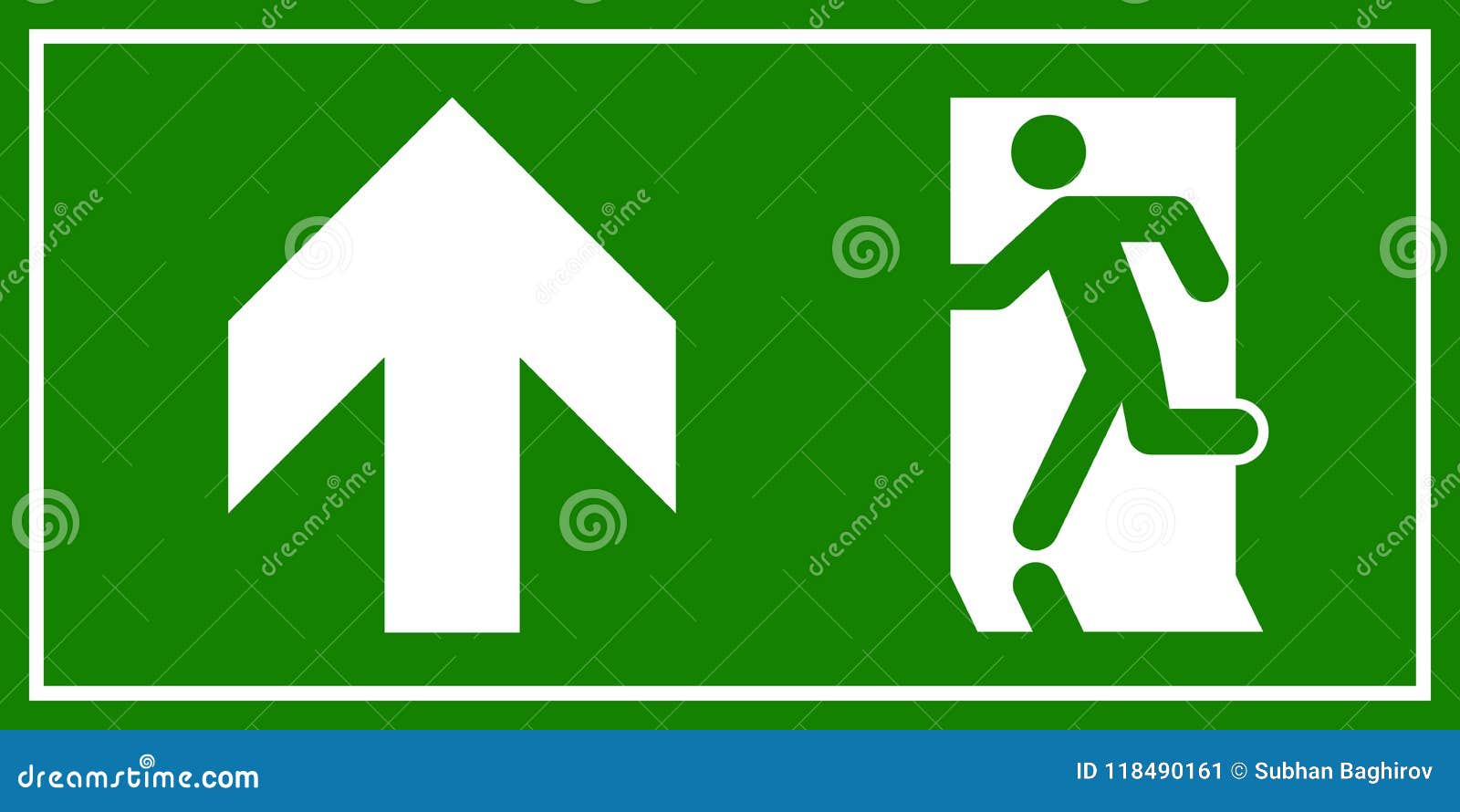 Emergency Exit Sign. Man Running Out Fire Exit Stock Vector ...