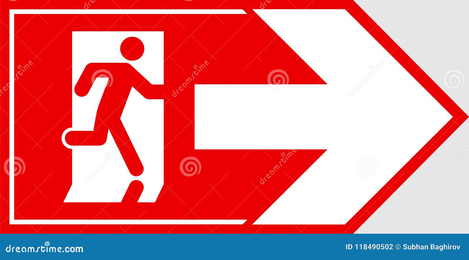Emergency Exit Sign. Man Running Out Fire Exit Stock Vector ...