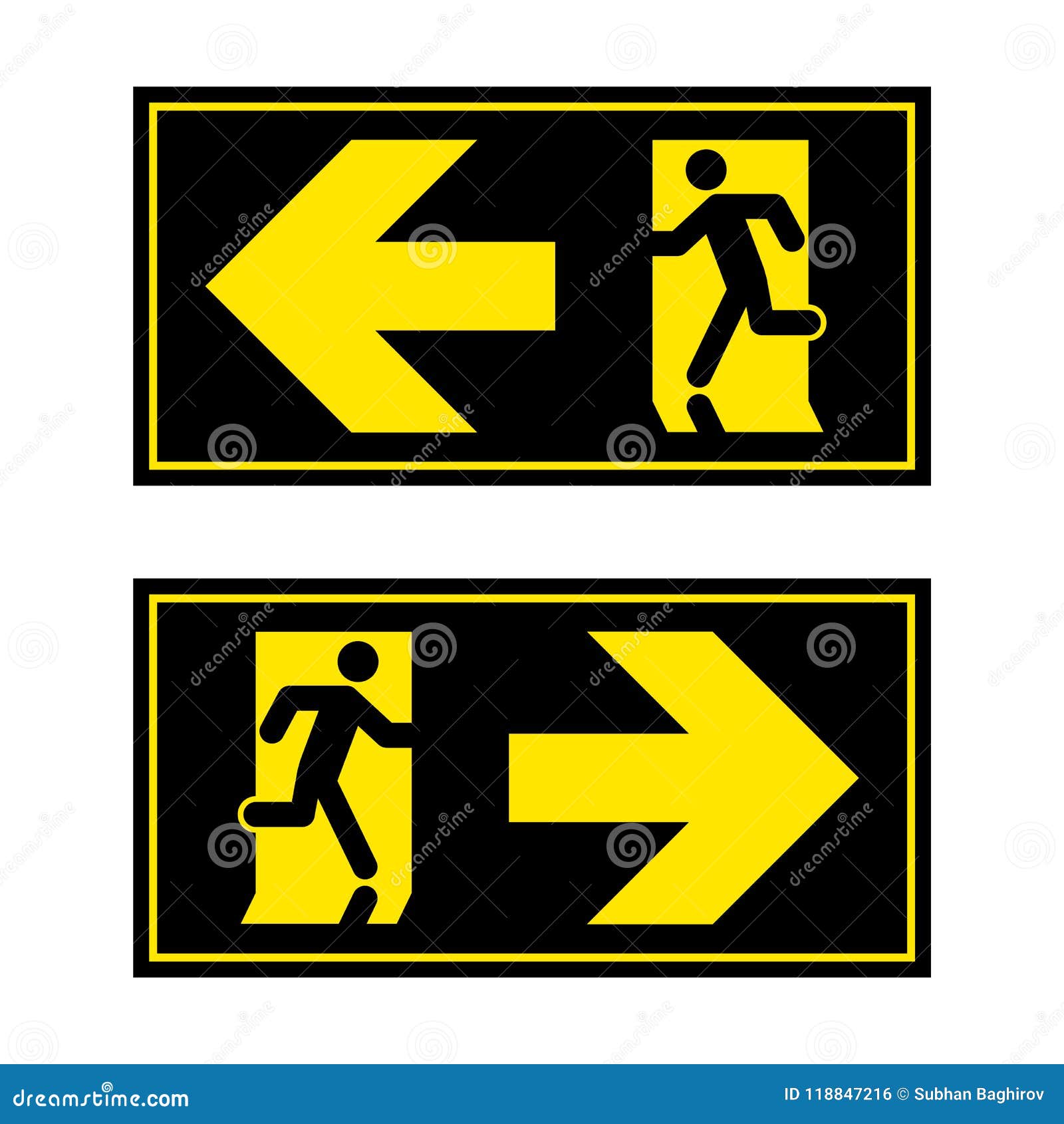 Emergency Exit Sign. Man Running Out Fire Exit Stock Vector ...