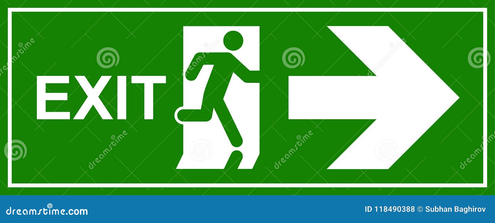 Emergency Exit Sign. Man Running Out Fire Exit Stock Vector ...