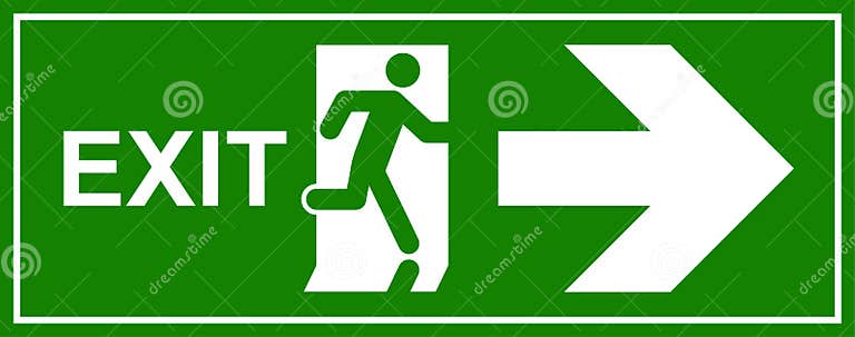 Emergency Exit Sign. Man Running Out Fire Exit Stock Vector ...