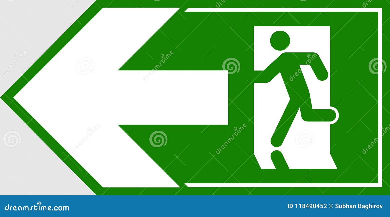 Emergency Exit Sign. Man Running Out Fire Exit Stock Vector ...