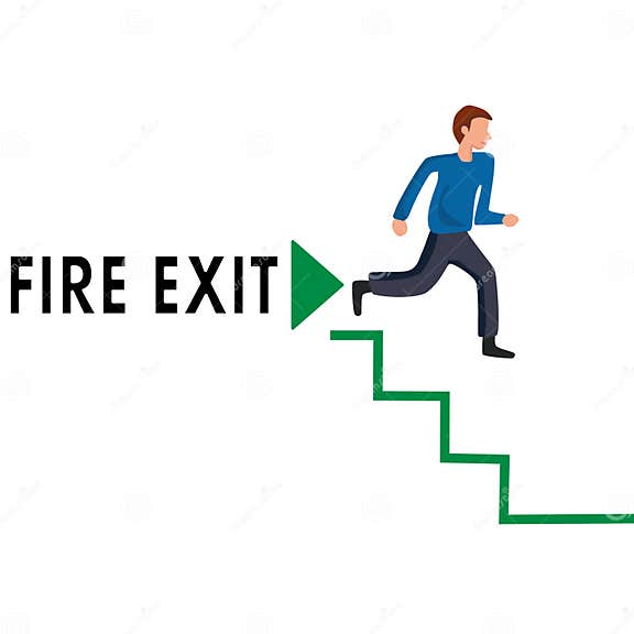Emergency Exit Sign. Man Running Out Fire Exit Stock Vector ...