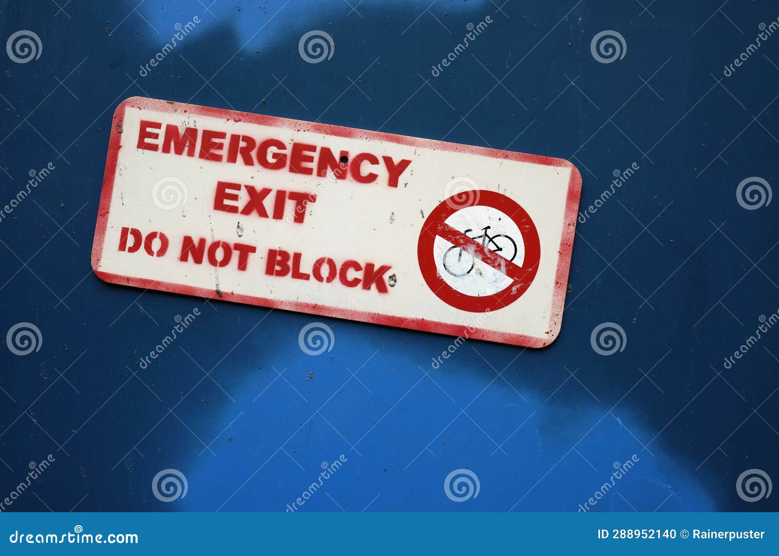 Emergency Exit Sign in the Netherlands Stock Photo - Image of ...