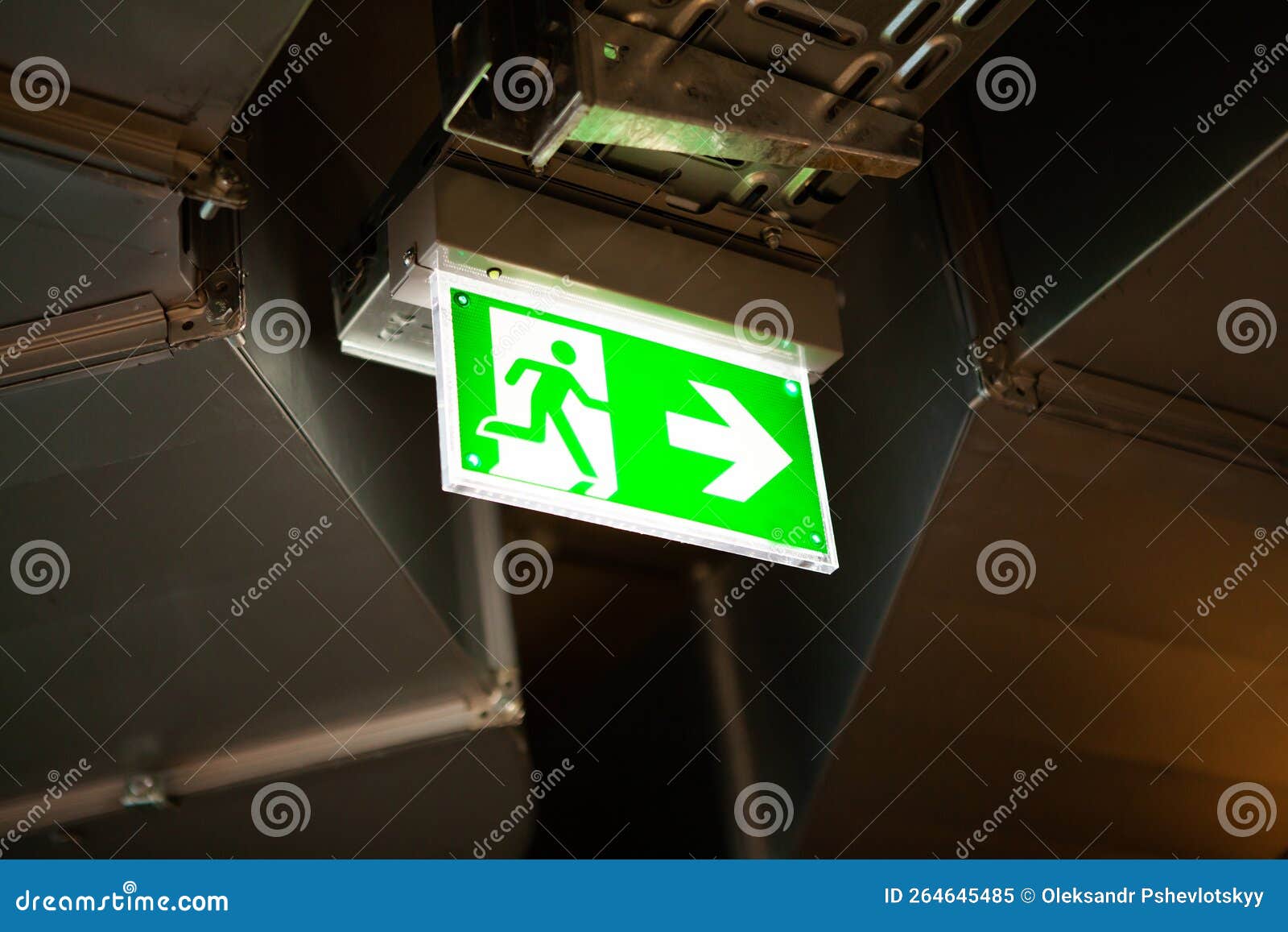 Emergency Exit Sign Over Doors. Stock Image - Image of evacuation ...