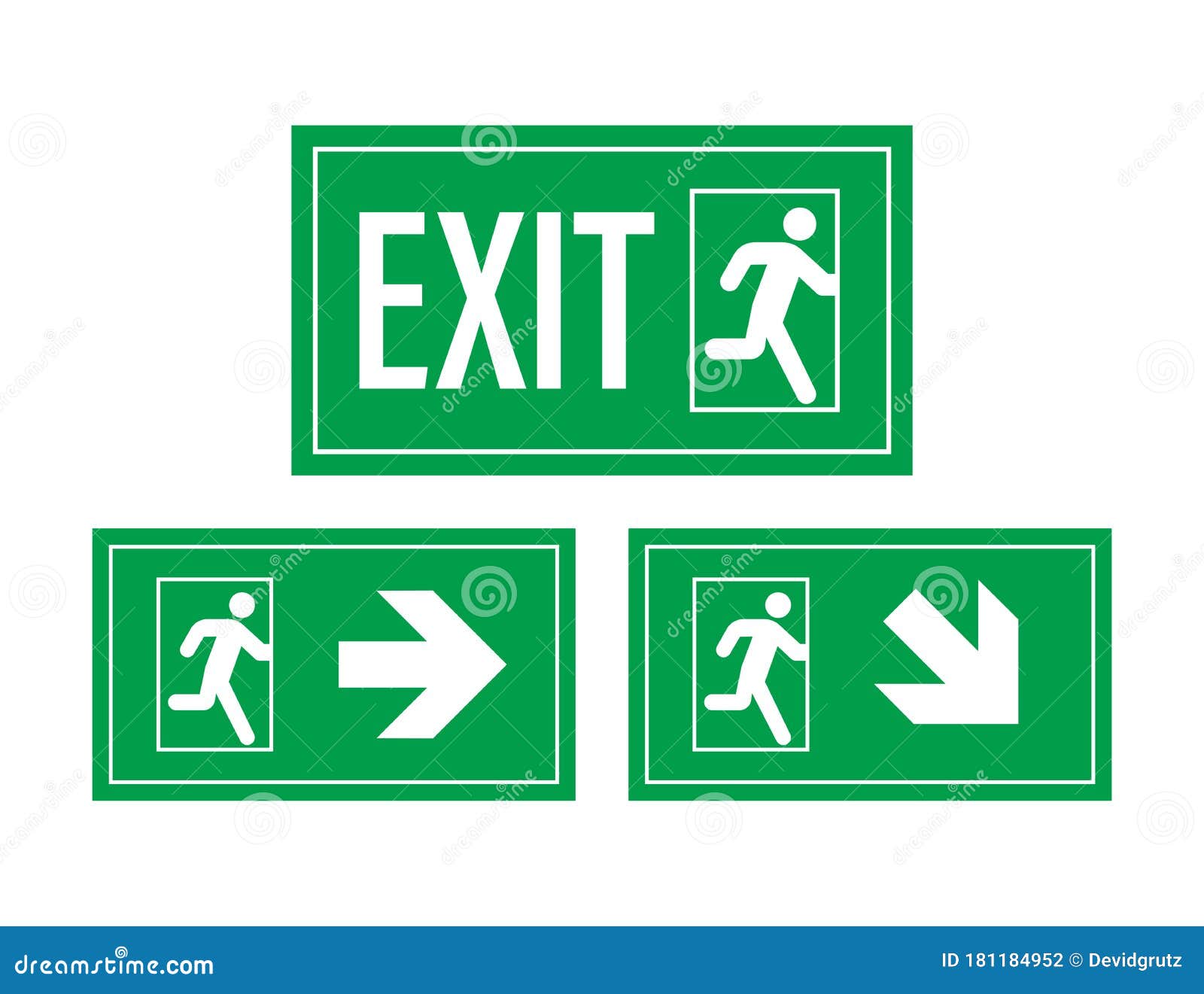 Emergency Exit Sign. Protection Symbol. Fire Icon. Vector Stock ...