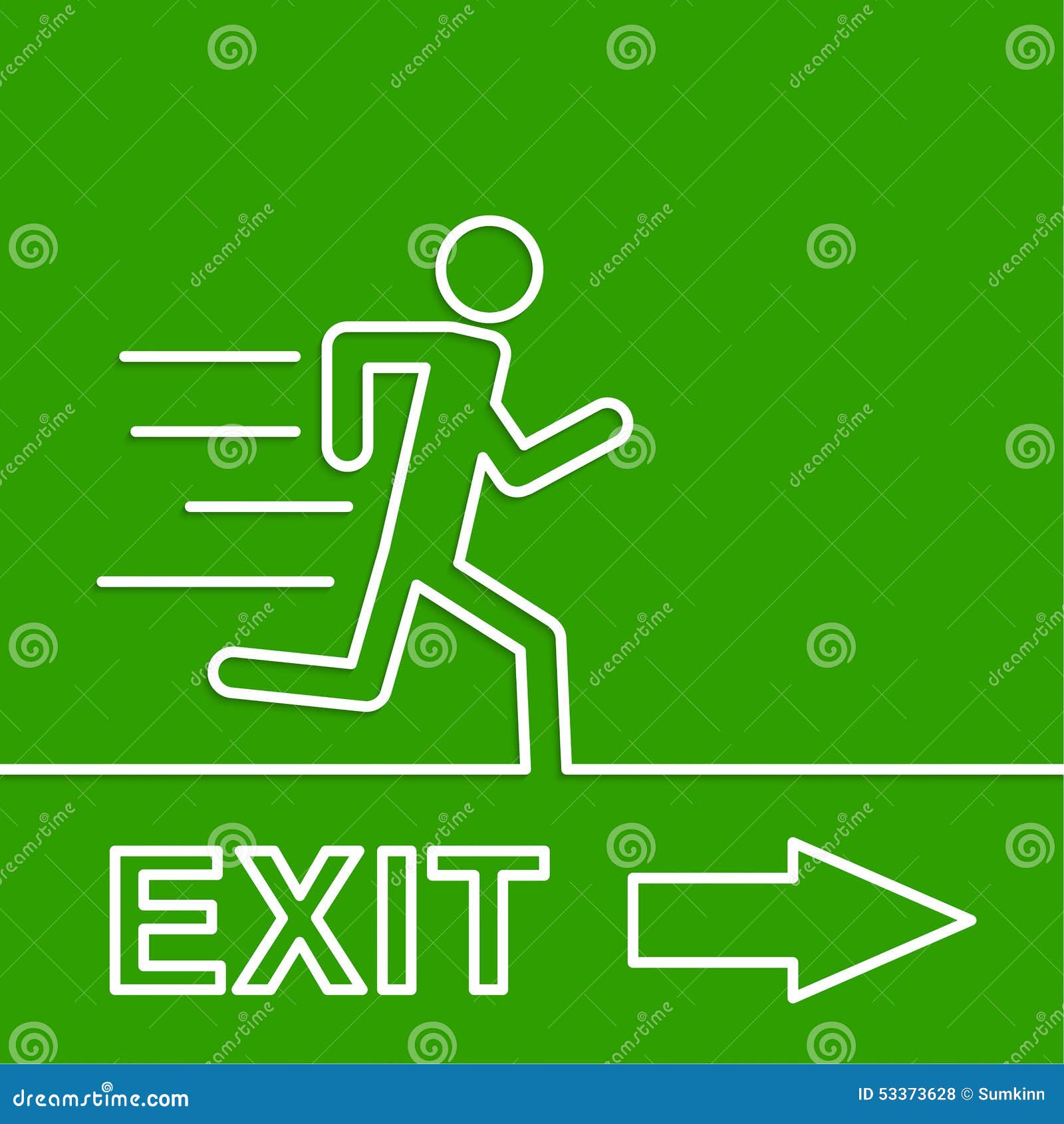 Emergency exit sign stock vector. Illustration of door - 53373628