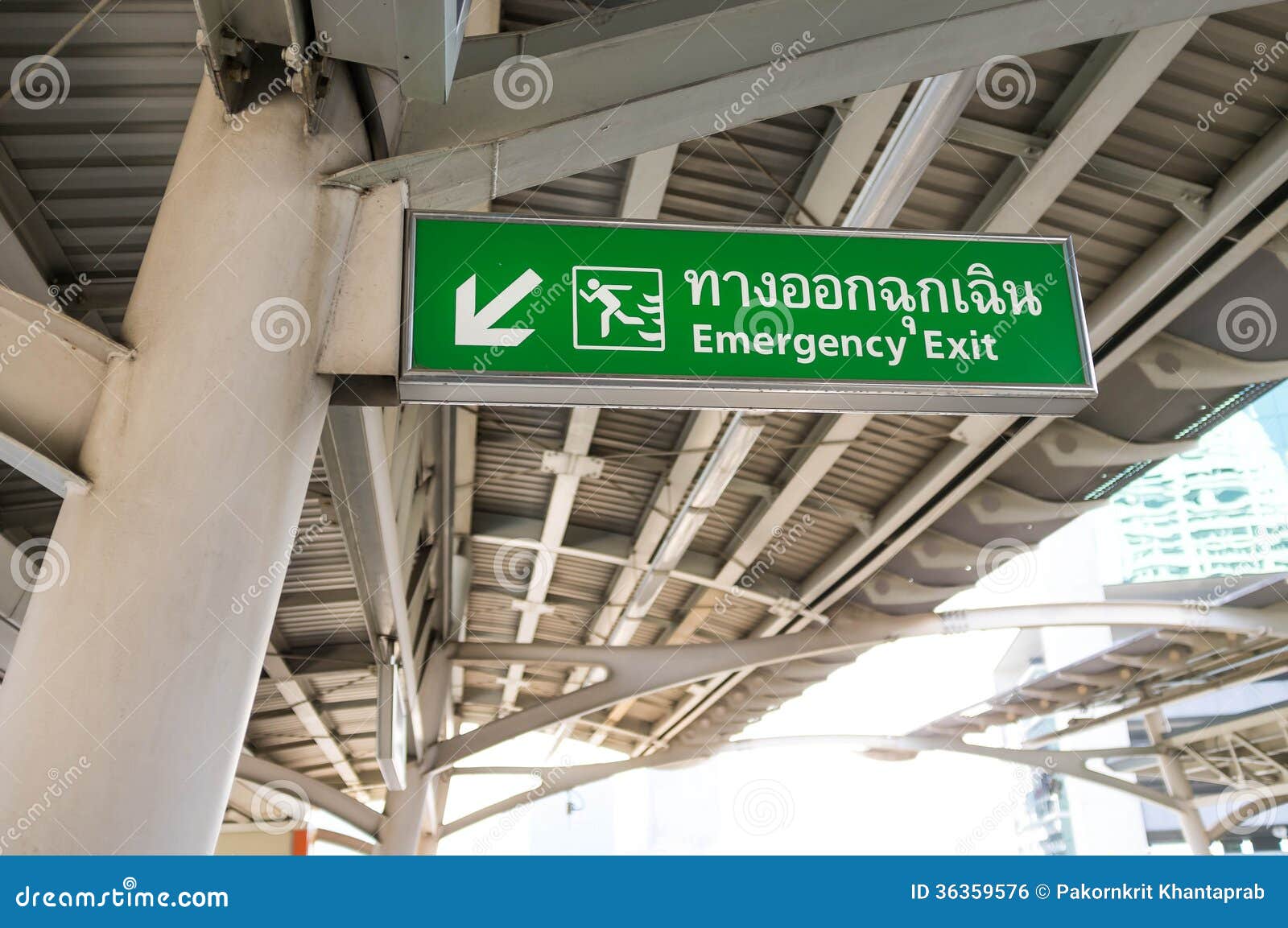Emergency Exit Sign stock photo. Image of train, sign - 36359576