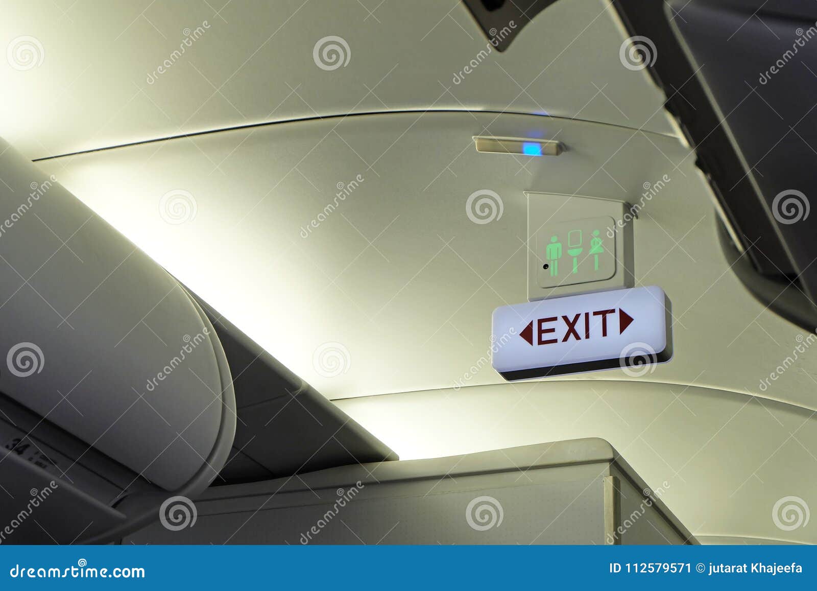 Emergency Exit Sign and Toilet Sign Stock Image - Image of people ...