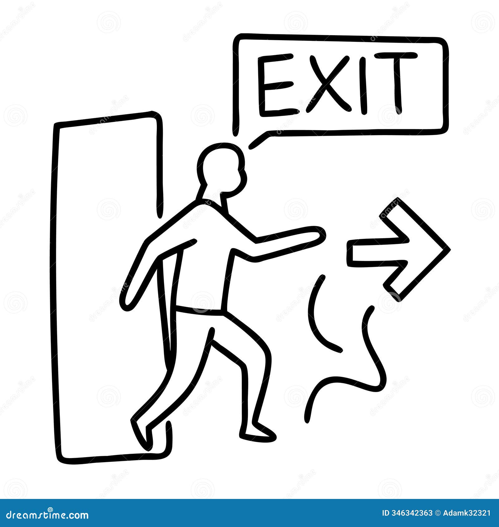 Emergency Exit Sign Vector Illustration for Safety and Directional ...