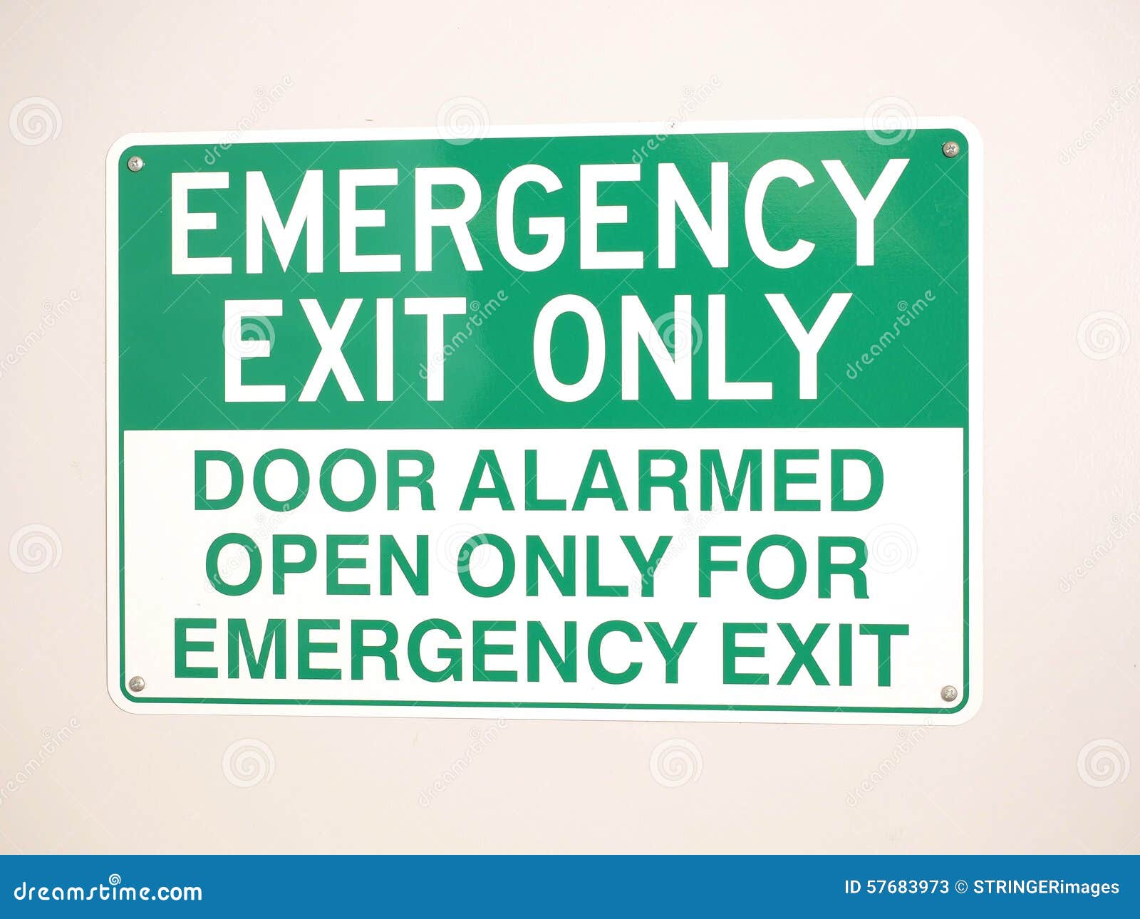 Emergency Exit Sign on a Wall Stock Image - Image of exit, fire: 57683973