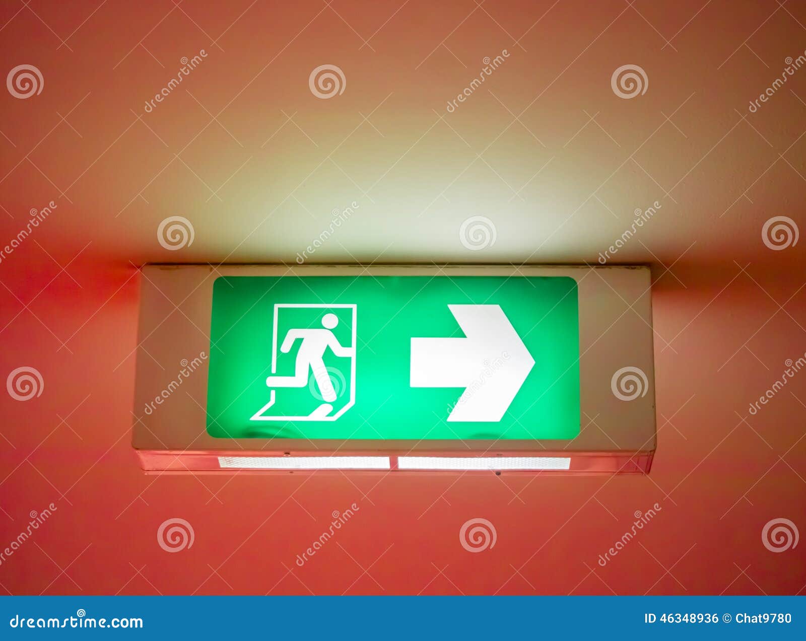 Emergency exit signal stock photo. Image of danger, symbol - 46348936