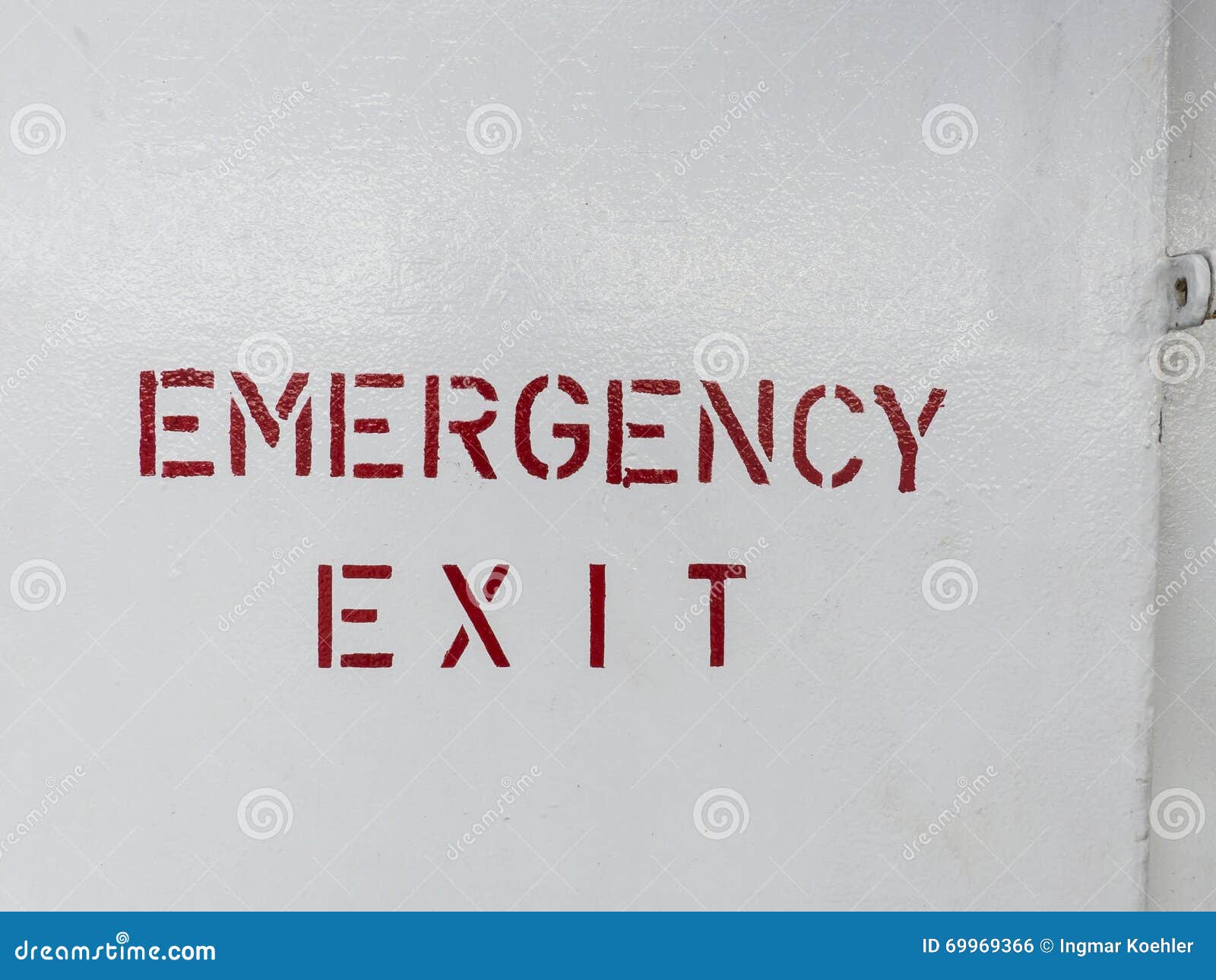 Emergency Exit Signpost on a Ship. Stock Photo - Image of white ...