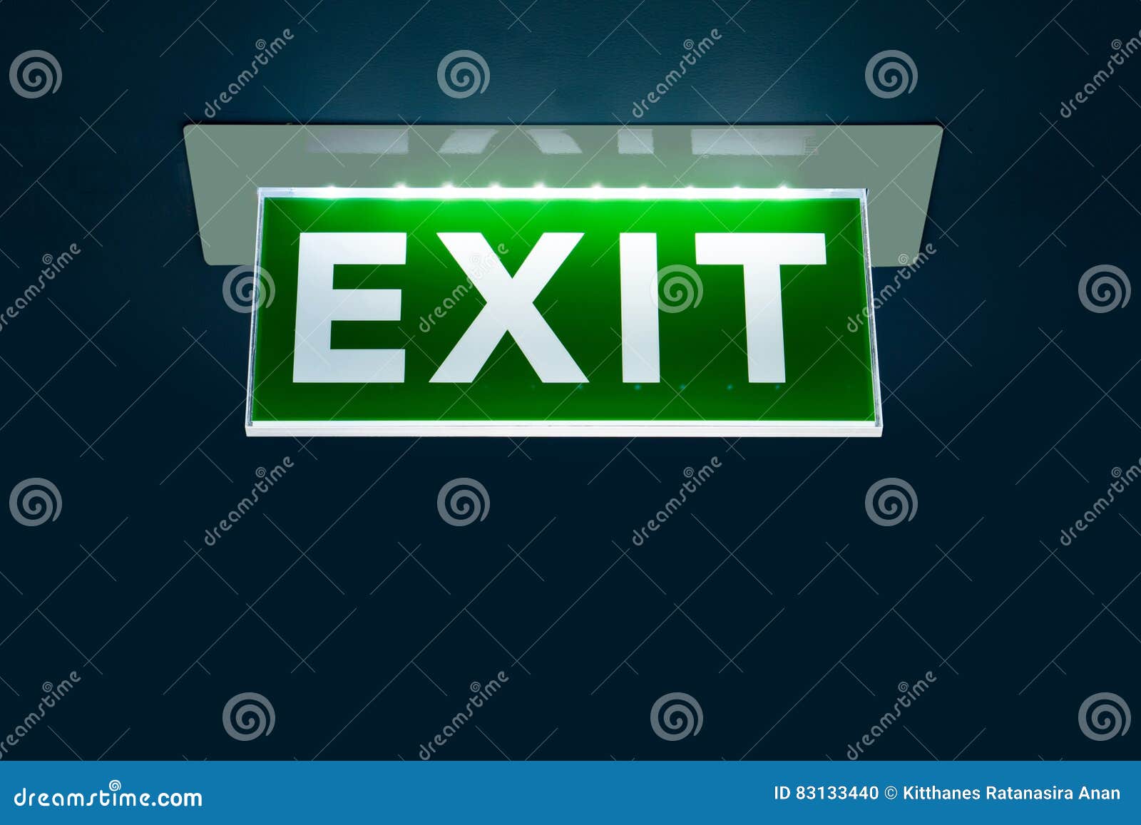 Lighted Emergency Exit Sign. Royalty-Free Stock Photography ...