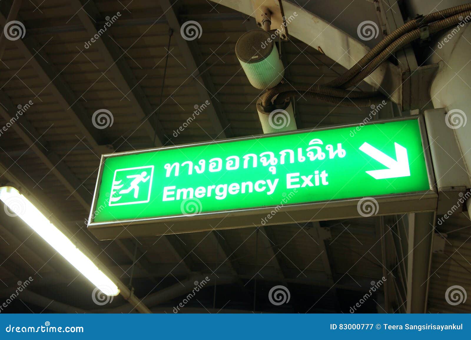Emergency exit signs stock image. Image of business, background - 83000777