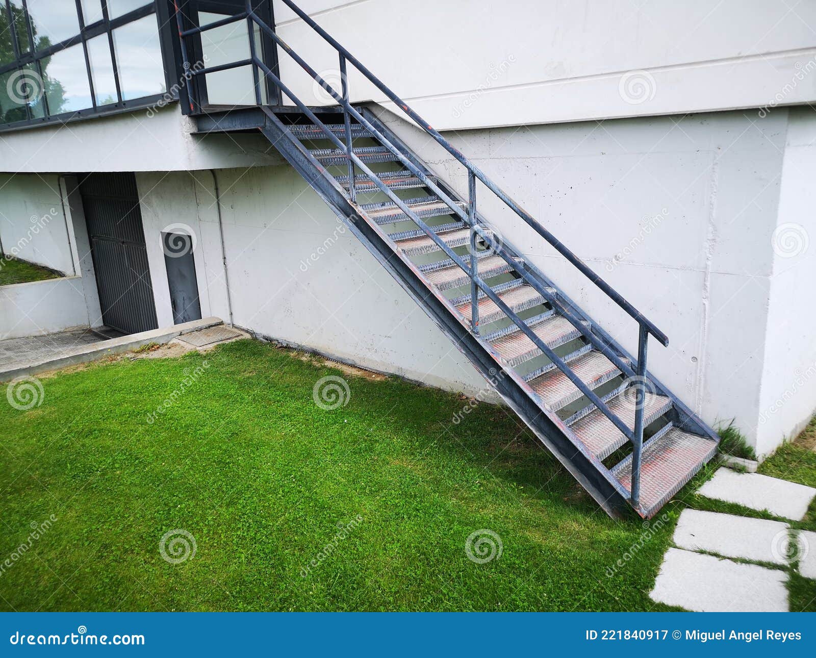 Emergency Exit Staircase Ladder at University Campus Stock Image ...