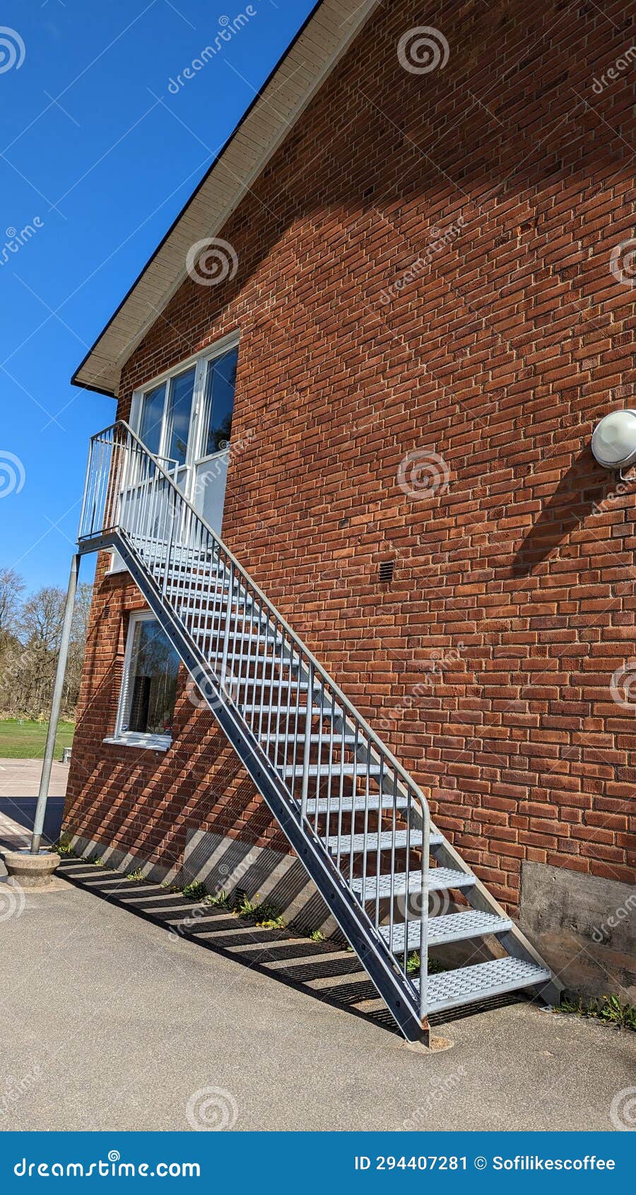 Emergency Exit Stairs. Fire Prevention Stock Image - Image of stairs ...