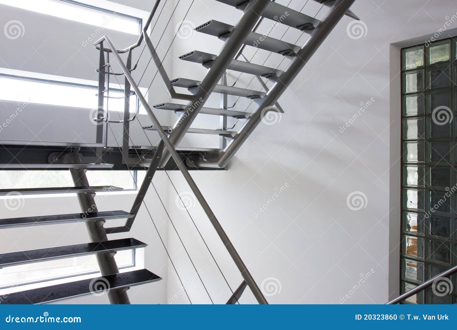 Emergency Exit by a Stairwell in a Modern Building Stock Photo - Image ...