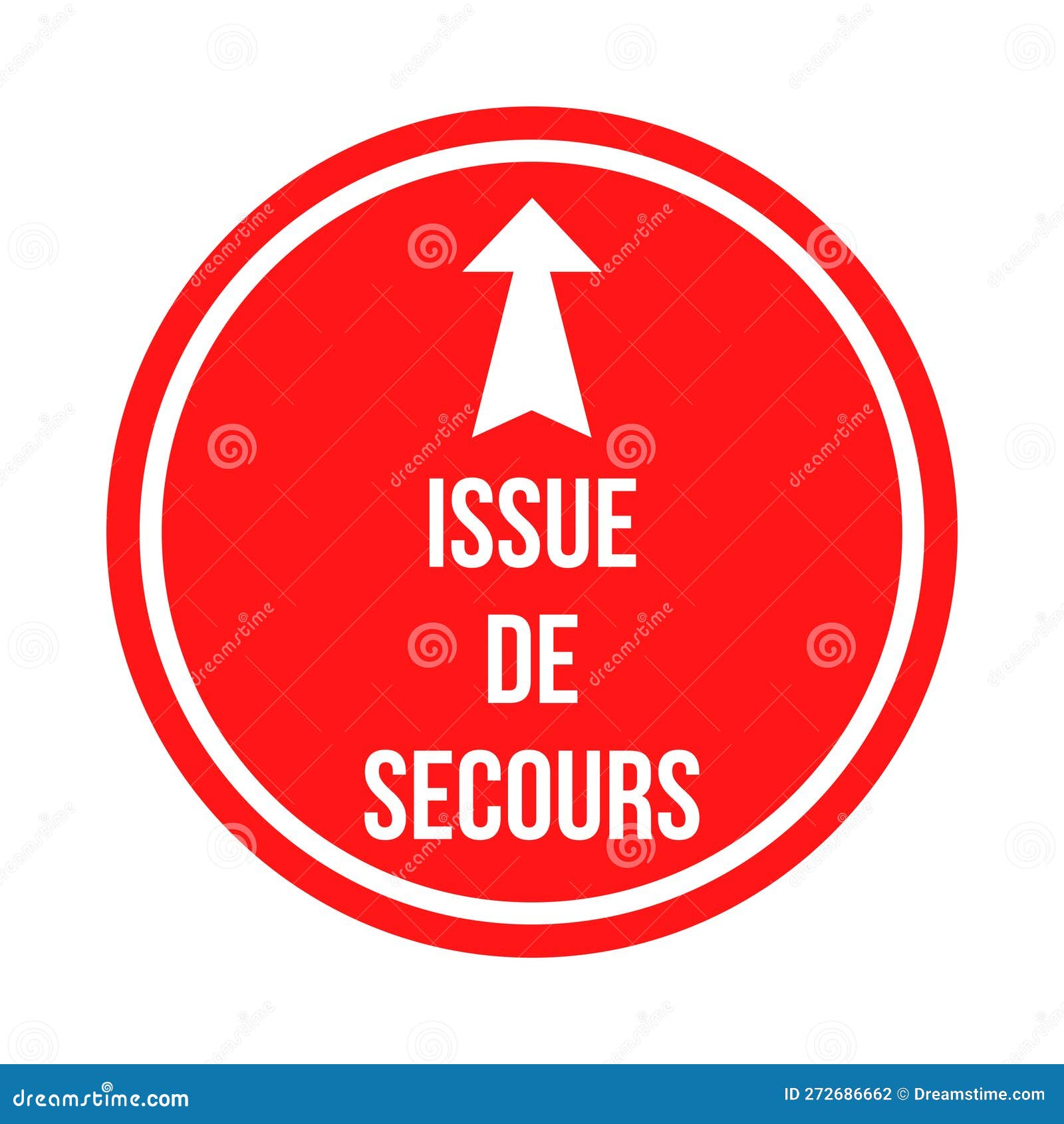 Emergency Exit Symbol in French Language Stock Illustration ...