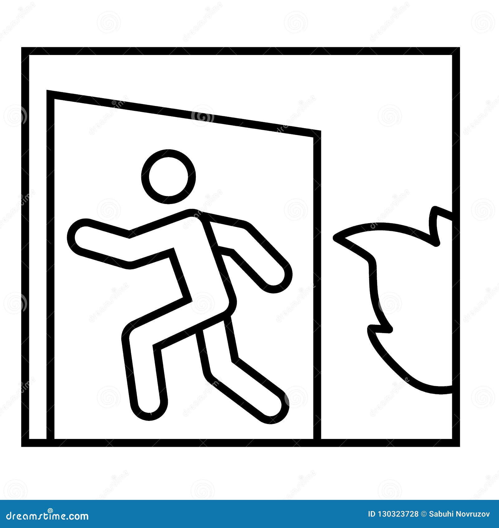Emergency Exit Thin Line Icon. Fire Exit Vector Illustration Isolated ...