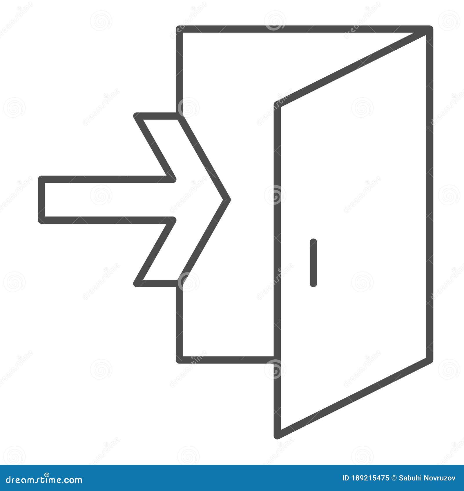 Emergency Exit Thin Line Icon, Navigation Concept Exit Sign on White ...