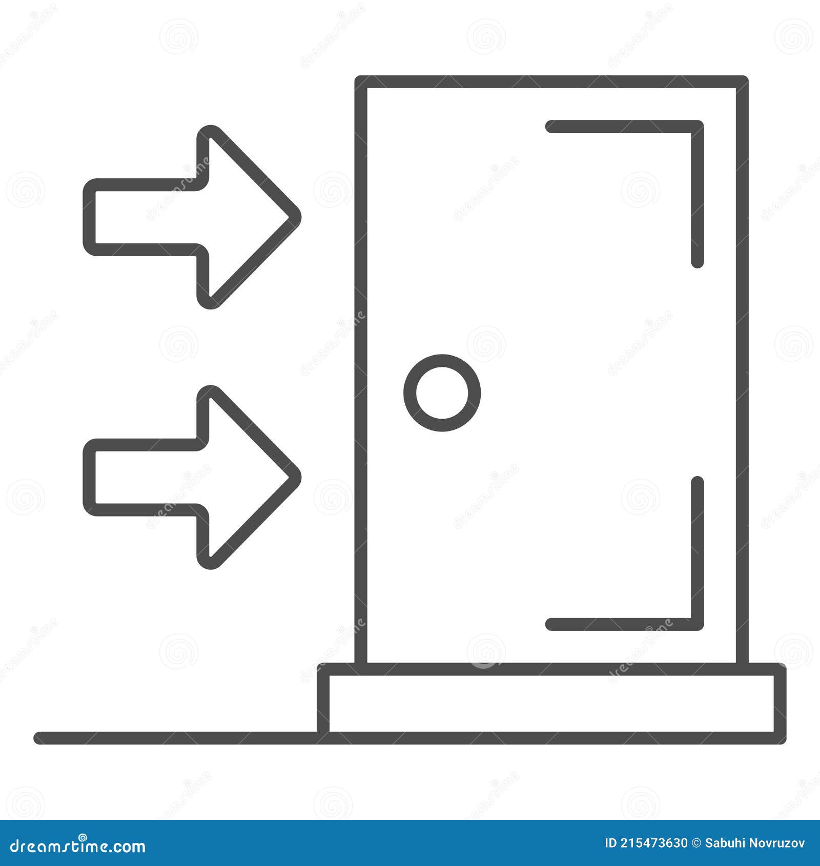 Emergency Exit Thin Line Icon, Safety Engineering Concept, Exit Sign on ...