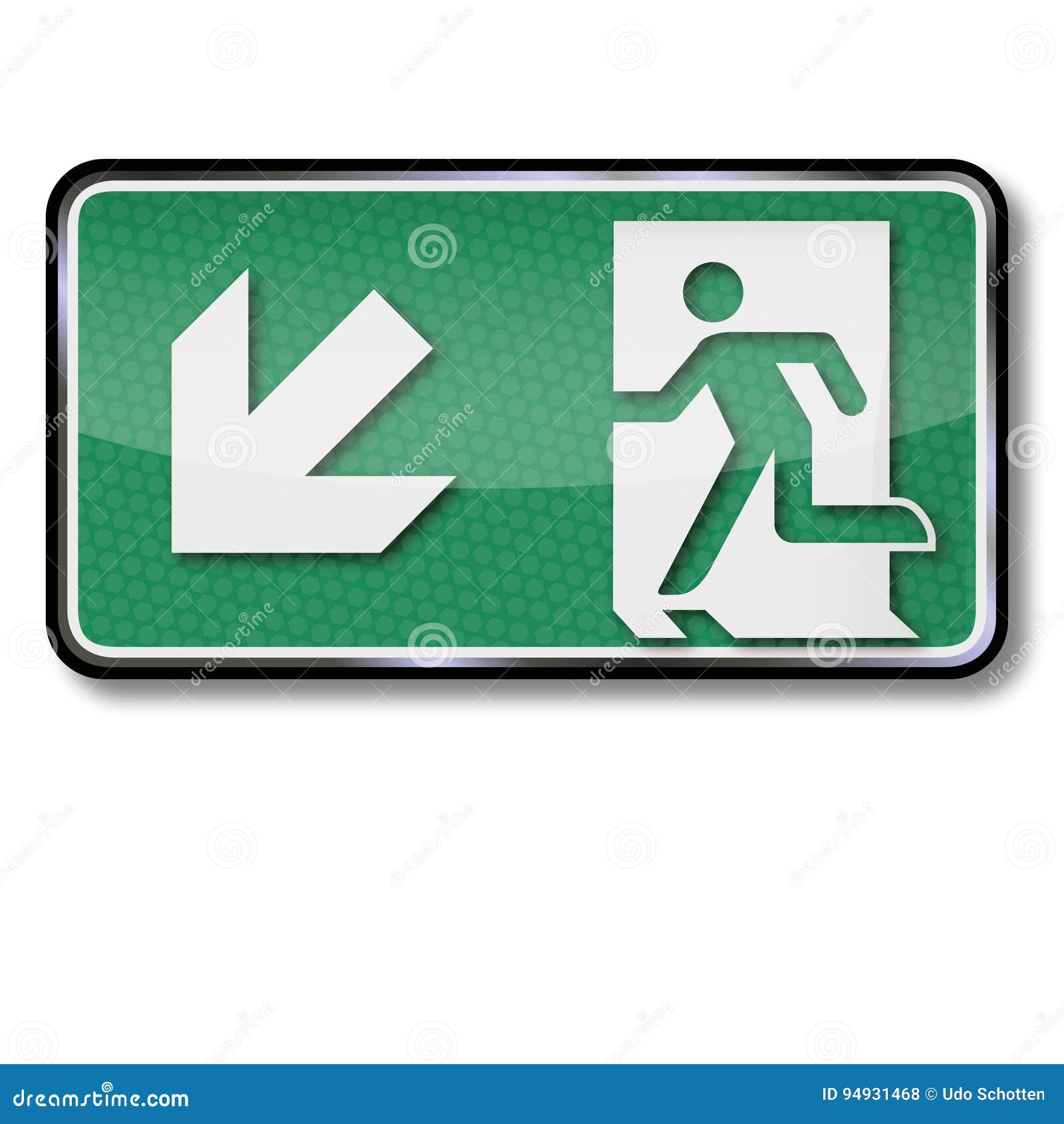 Emergency Exit To the Left Below Stock Vector - Illustration of fleeing ...