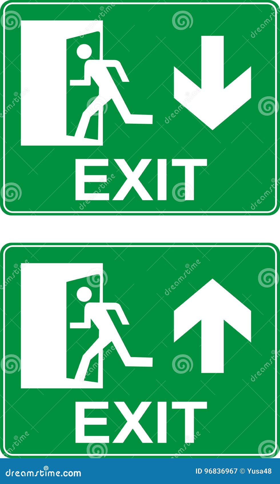 Emergency Exit Up Down Signs Stock Illustrations – 15 Emergency Exit Up ...