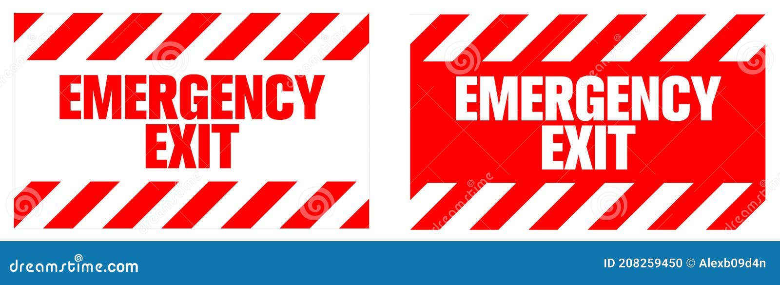 Emergency Exit Warning Sign. Stock Vector - Illustration of exit ...